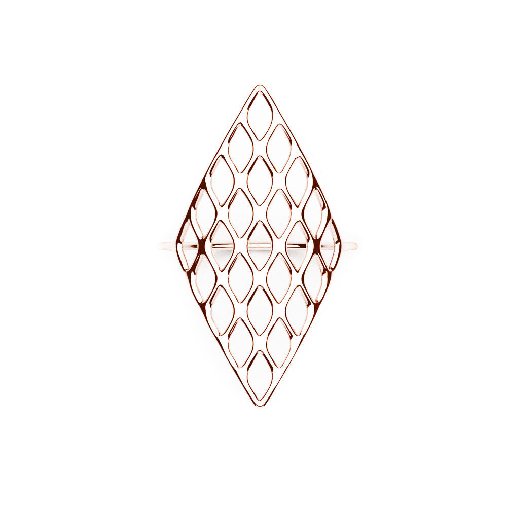 The GRID Ring | VOGUE | 14k Rose Gold Sterling | 3D Printed Jewelry by ...